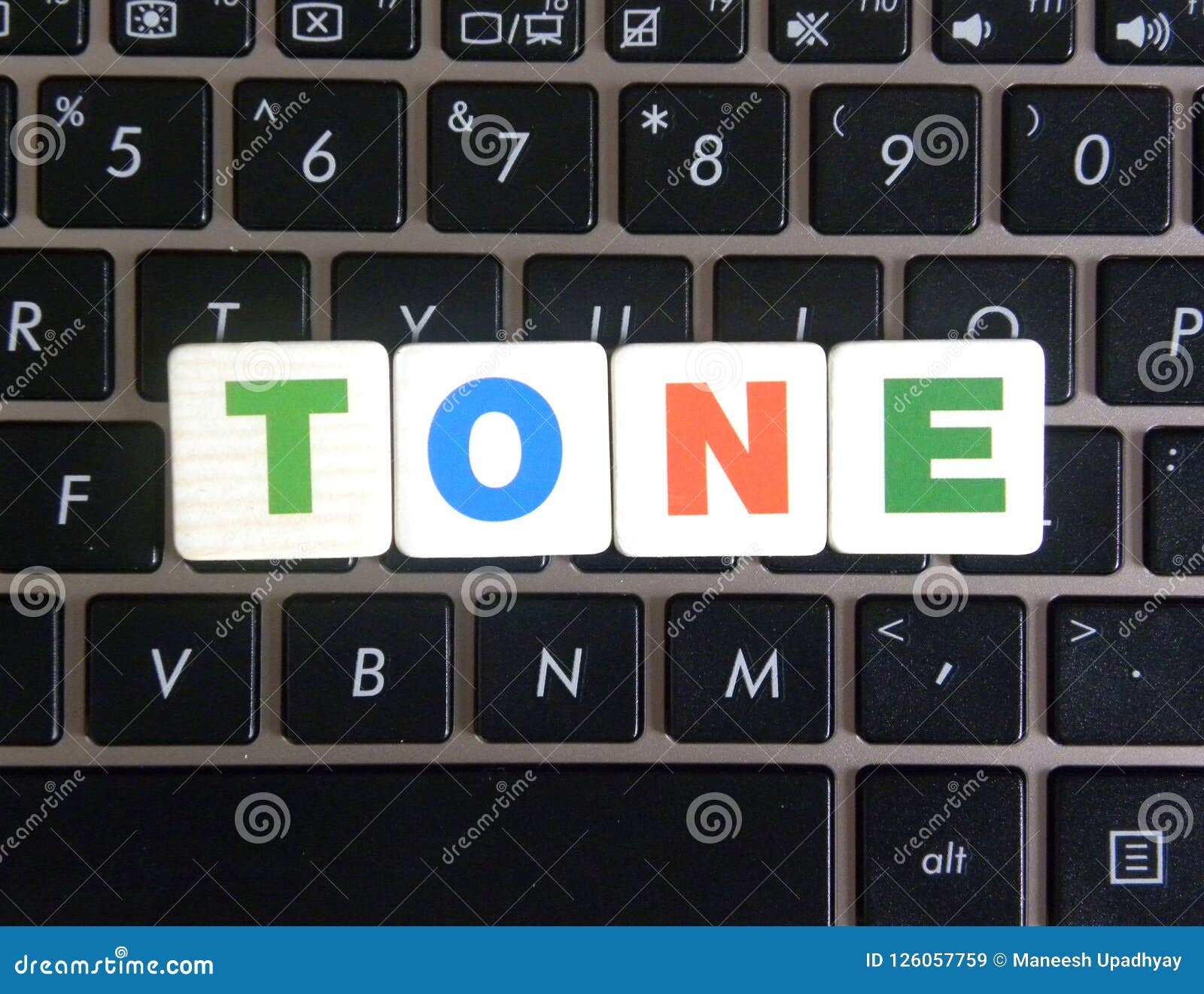 Word Tone on Keyboard Background Stock Image - Image of design, digital ...