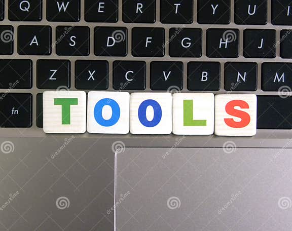 Word Tools on Keyboard Background Stock Image - Image of object, laptop ...