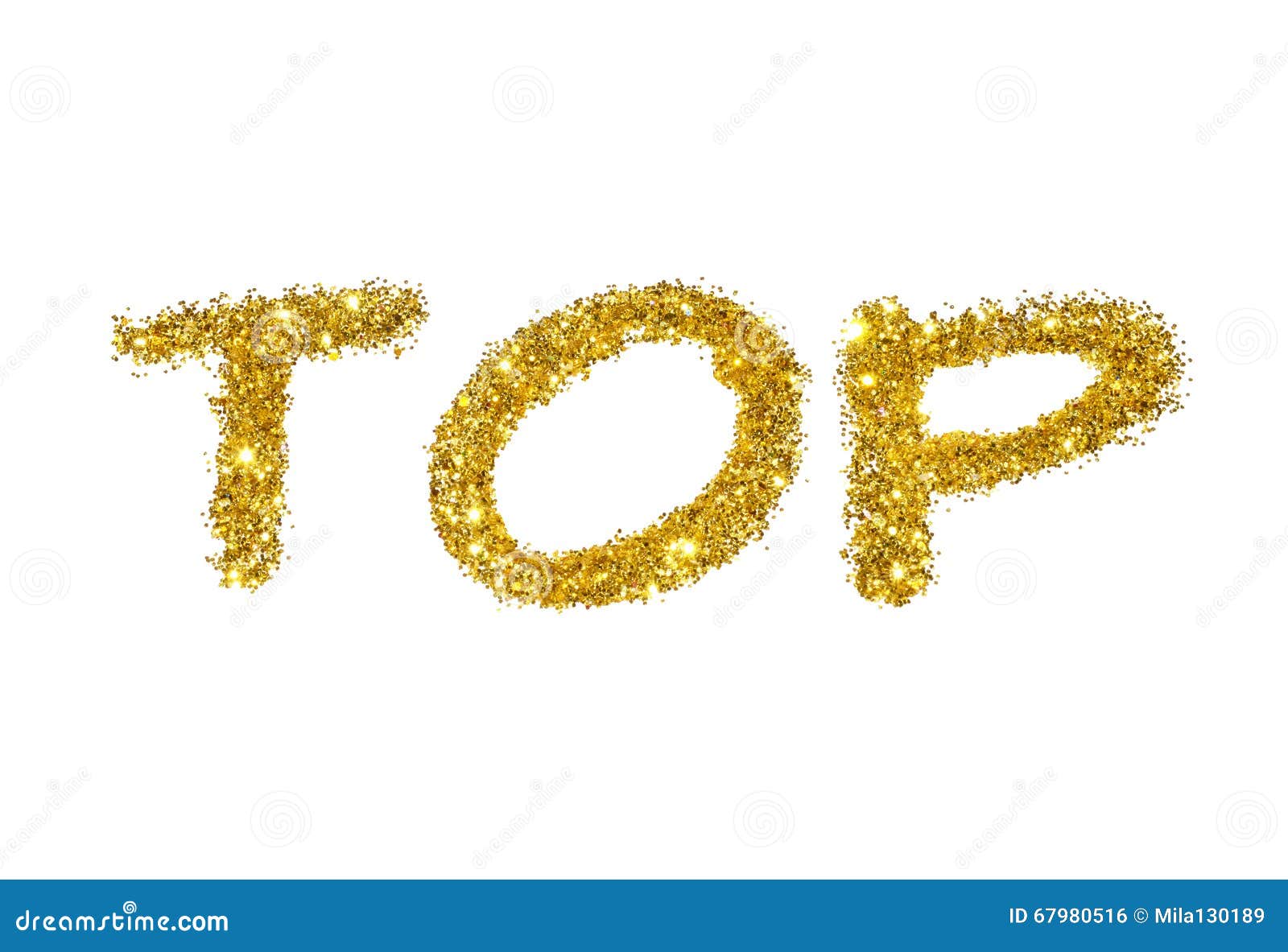 Word Top of Golden Glitter on White Background Stock Photo - Image of ...