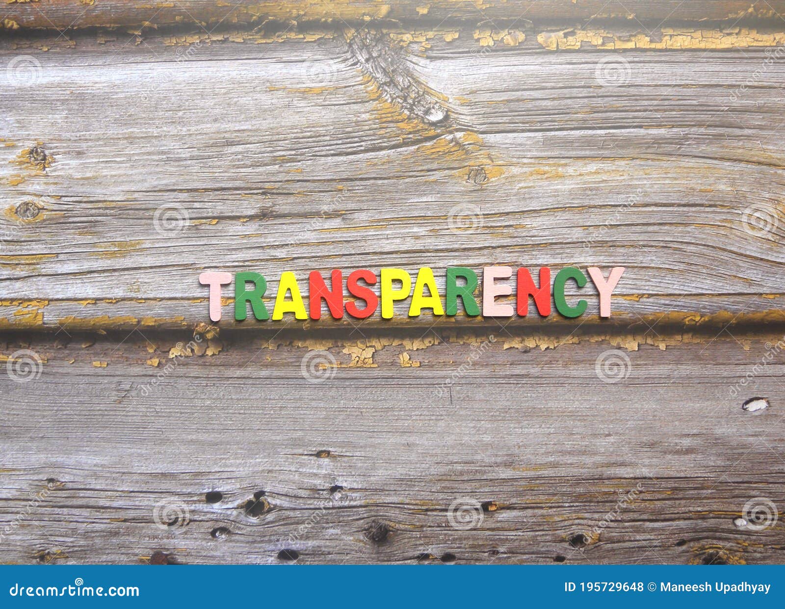 Word Transparency on wood stock photo. Image of behavior - 195729648