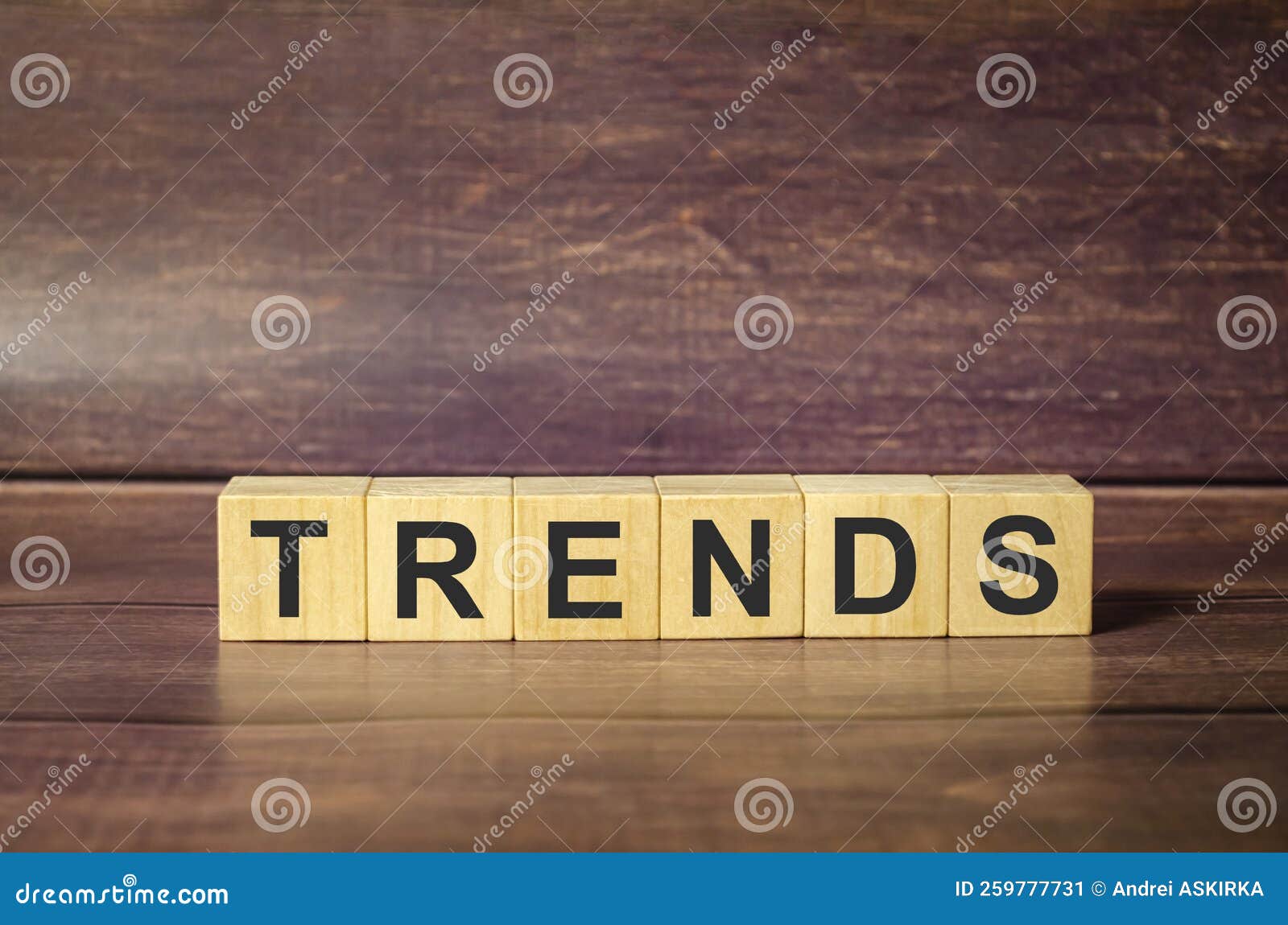 Word Trends Wooden Blocks on Wooden Background Stock Image - Image of ...