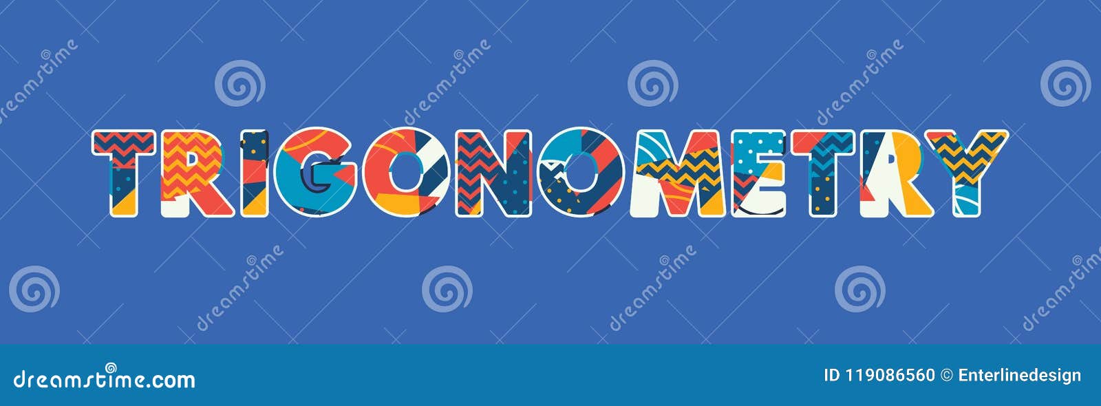 Trigonometry Colorful Line Illustration Or Banner Cartoon Vector ...