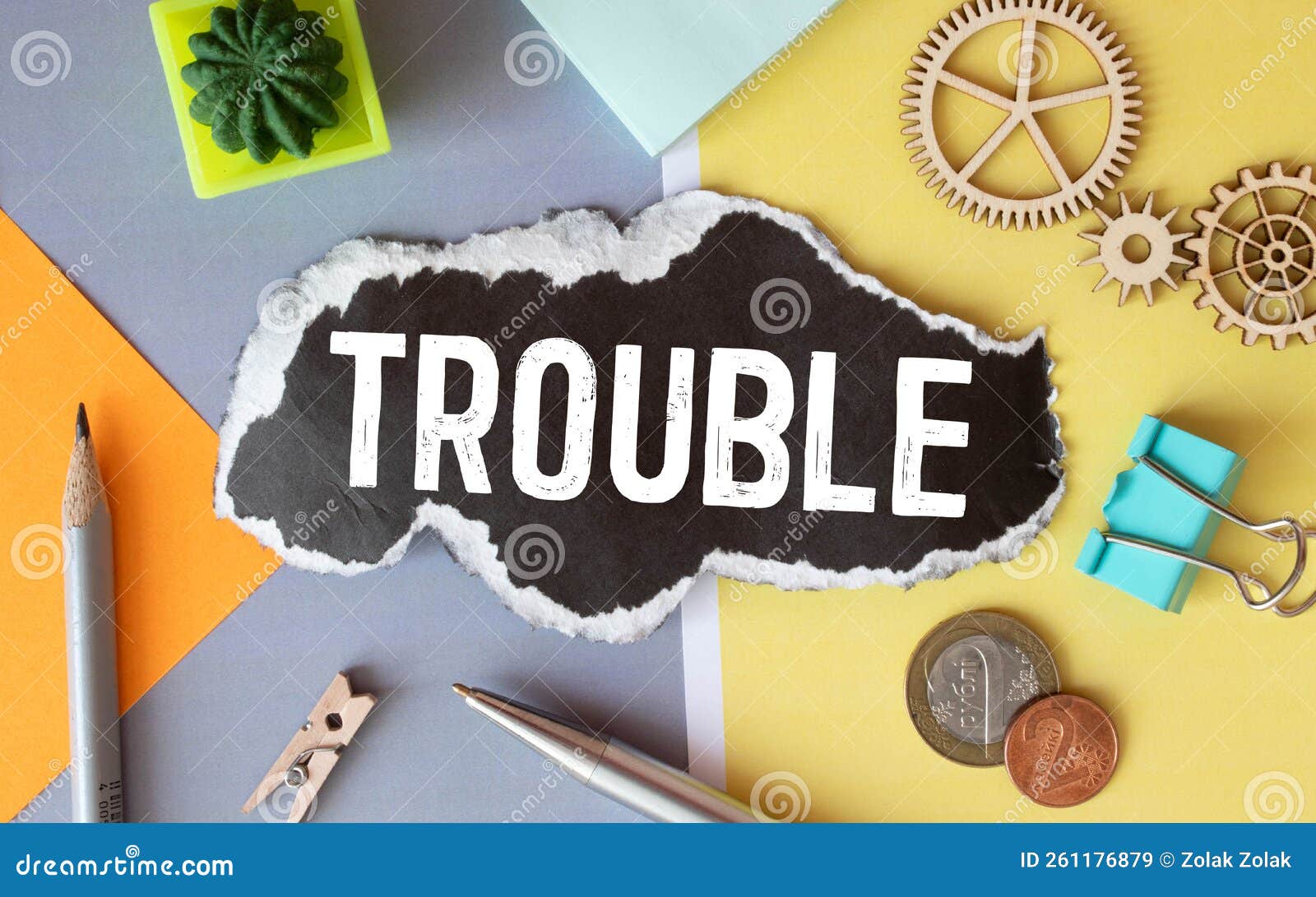 Word Trouble Spelled on Dice, Business Concept Stock Image - Image of ...