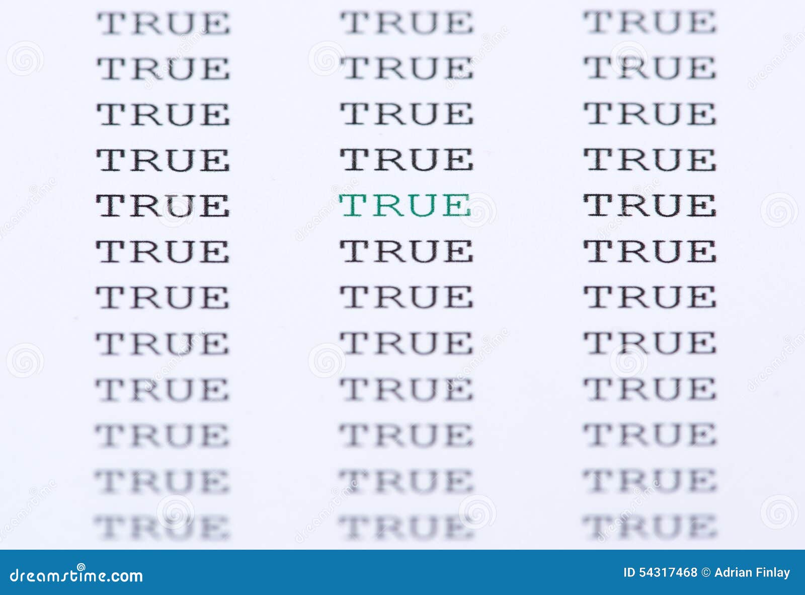 The Word True Surrounded by Similar Text Stock Photo - Image of lines ...