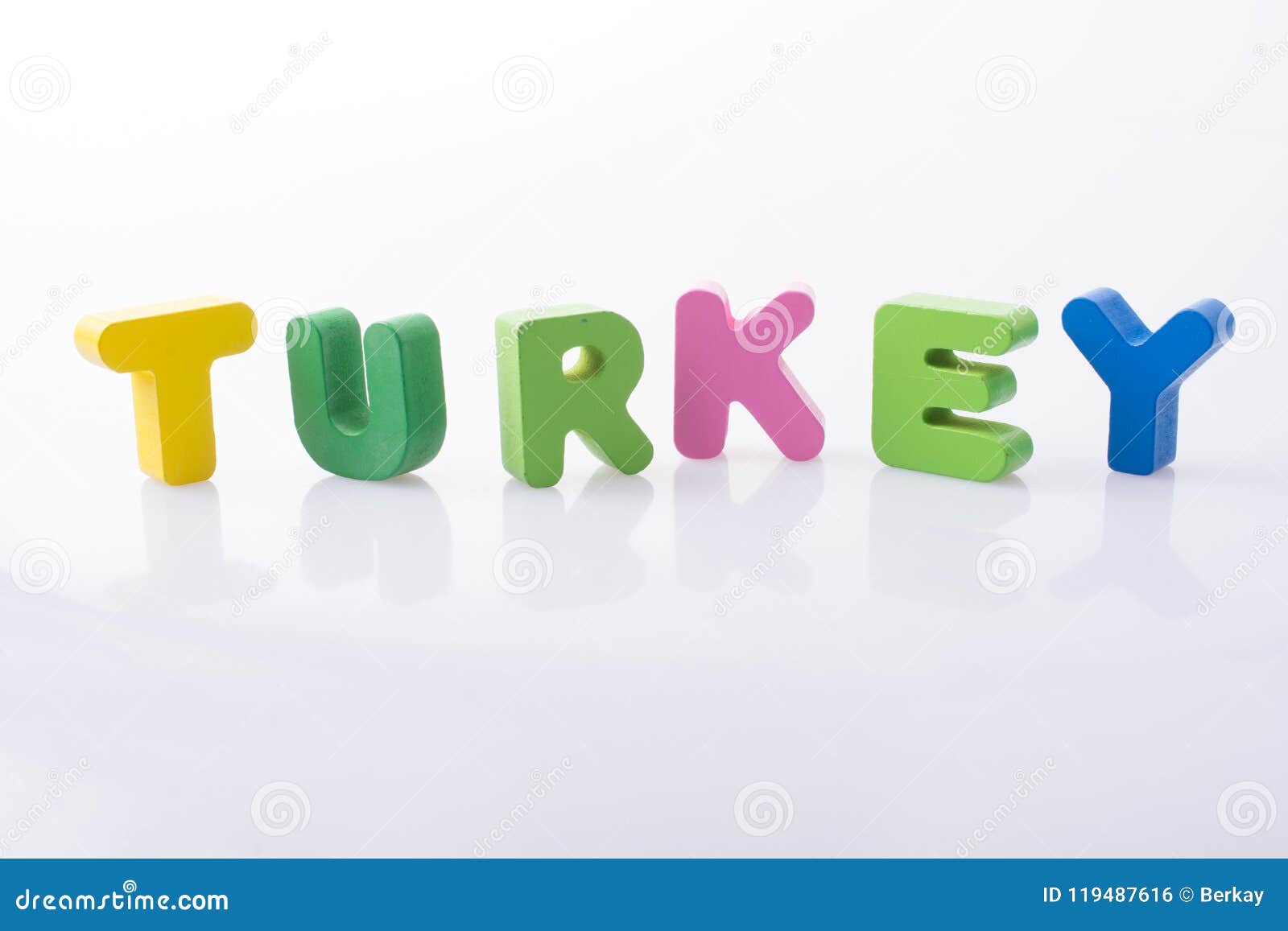 The Word TURKEY Written with Letter Blocks Stock Photo - Image of ...