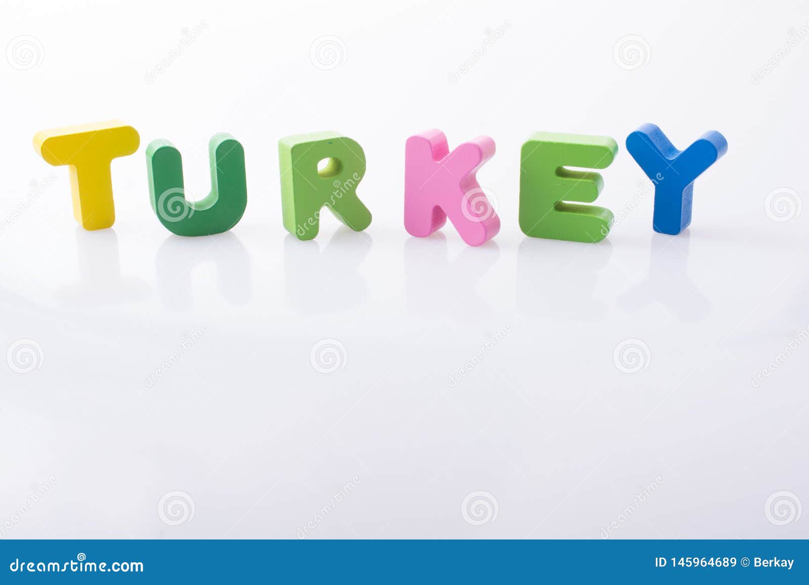The Word TURKEY Written with Letter Blocks Stock Image - Image of color ...