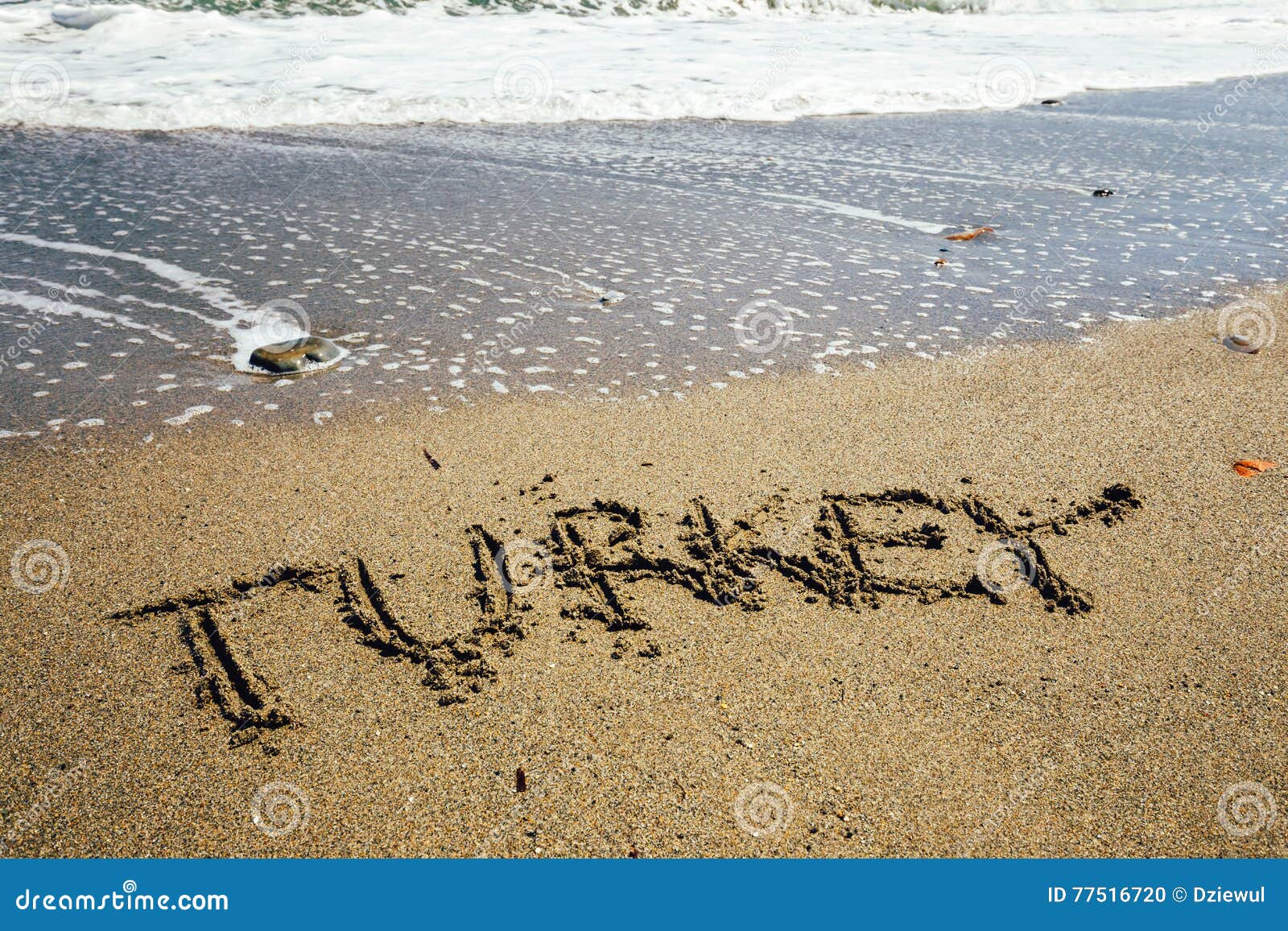 The Word Turkey Written in the Sand Stock Photo - Image of concept ...