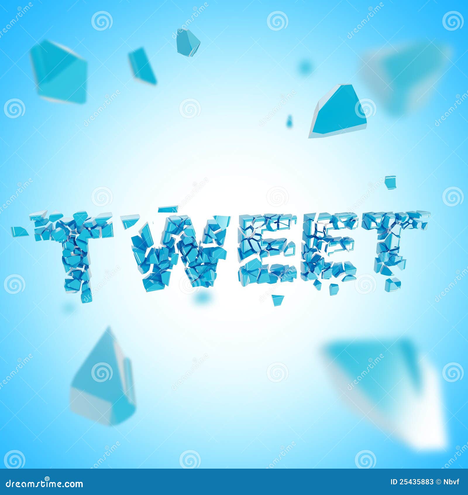 Word Tweet Broken into Pieces Background Stock Illustration ...