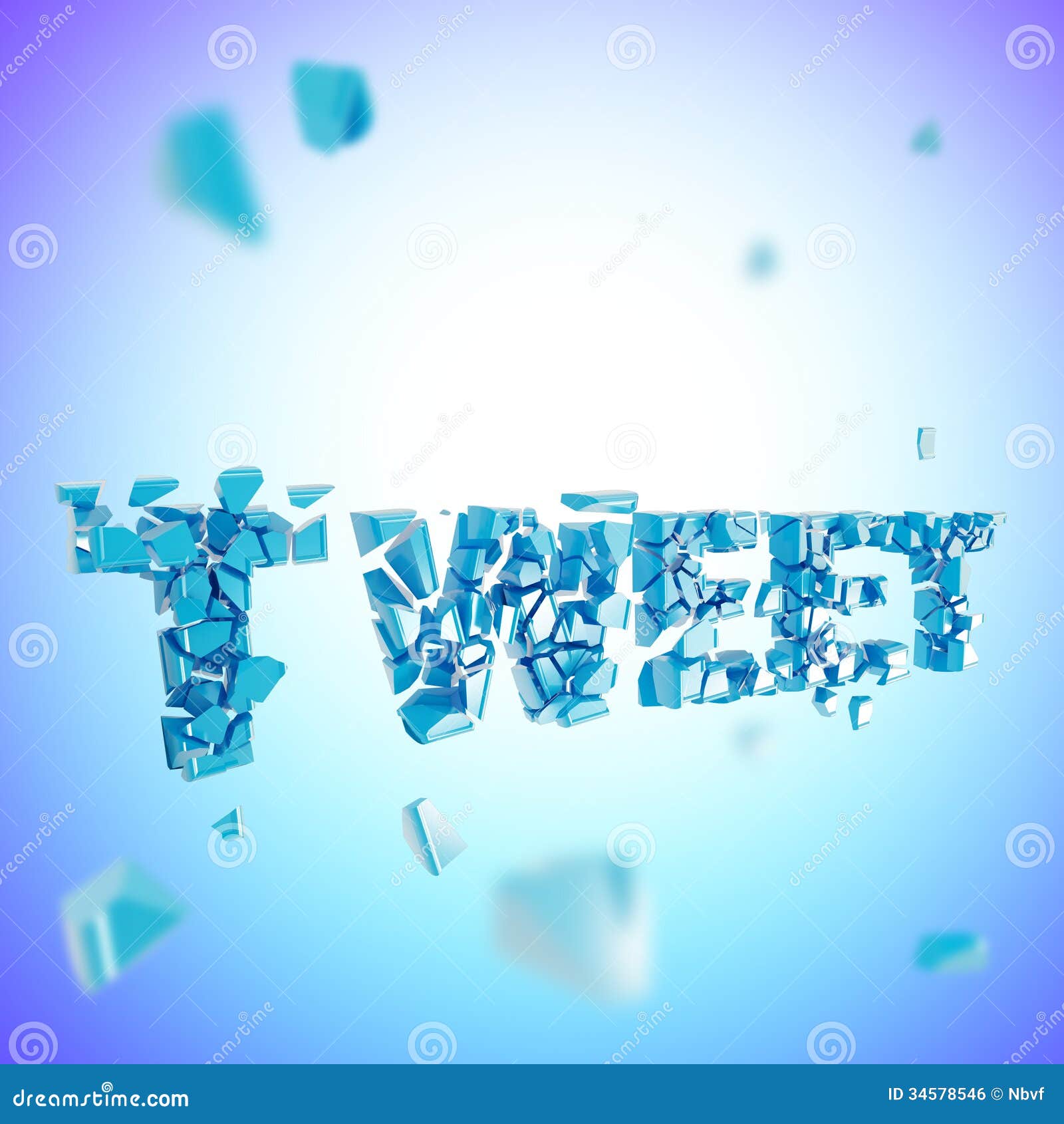 Word Tweet Broken into Pieces Background Stock Illustration ...