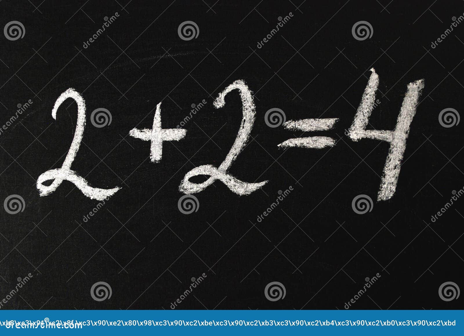 Word Two Plus Two Equals Four Written in White Chalk on a Black ...
