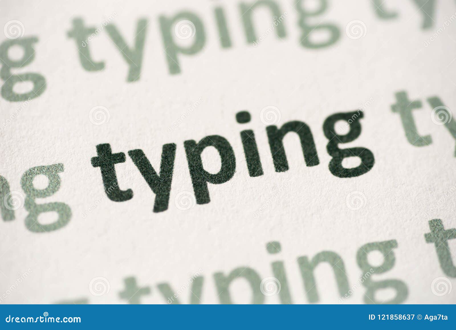 Word Typing Printed on Paper Macro Stock Image - Image of concept ...