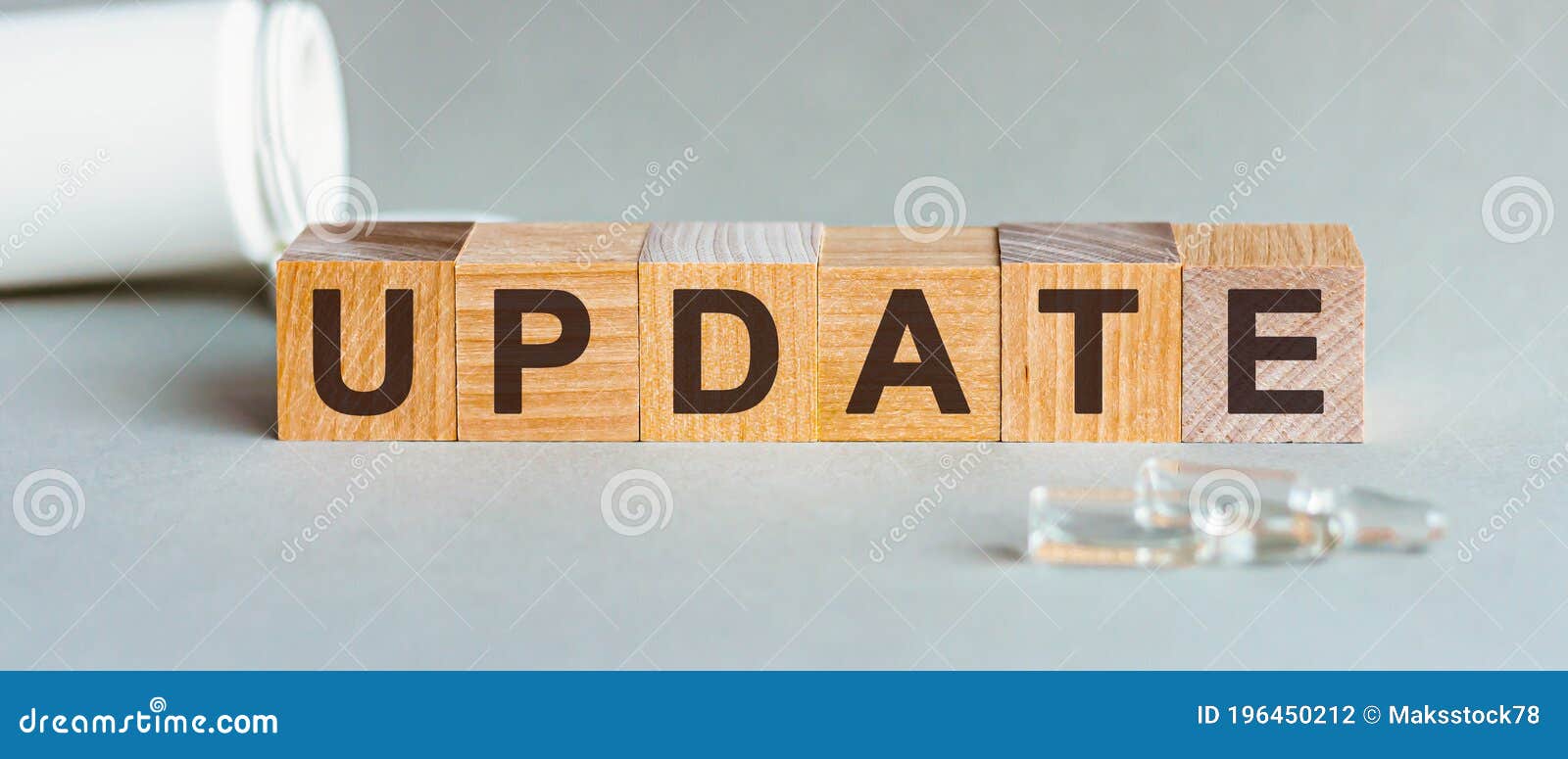 The Word UPDATE Written On Wooden Cubes Isolated On A Political Map ...