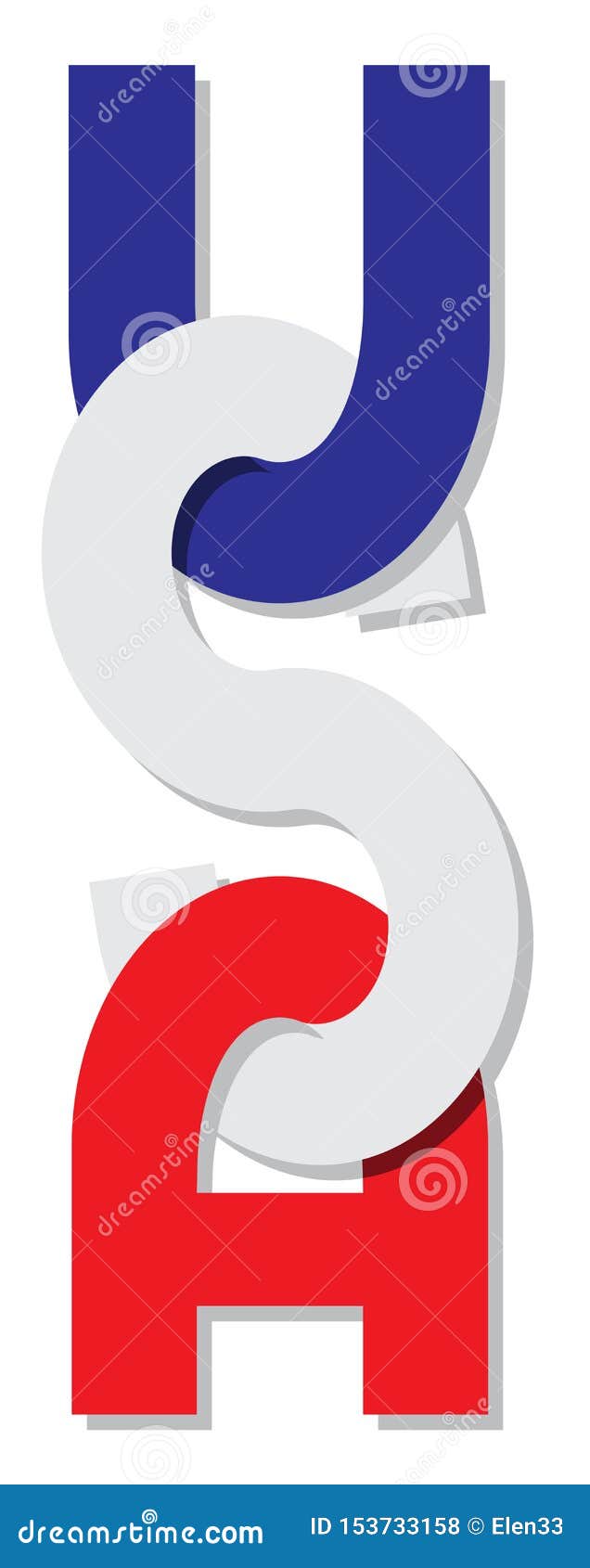 Word USA Vertically Hanging Letters. Stock Vector - Illustration of ...