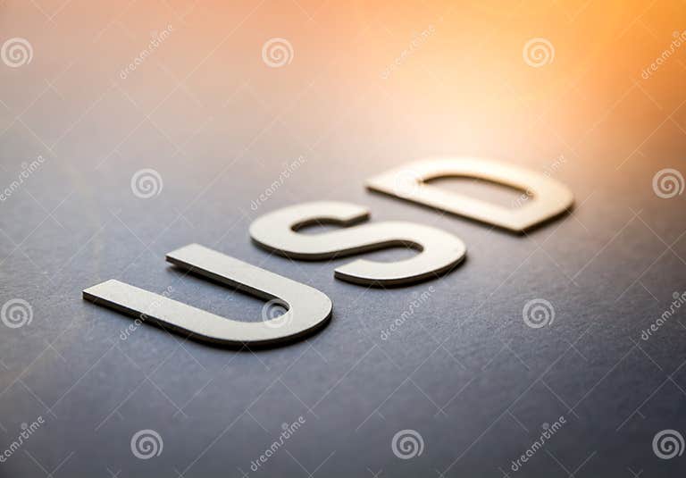 Word USD Written with White Solid Letters Stock Photo - Image of font ...
