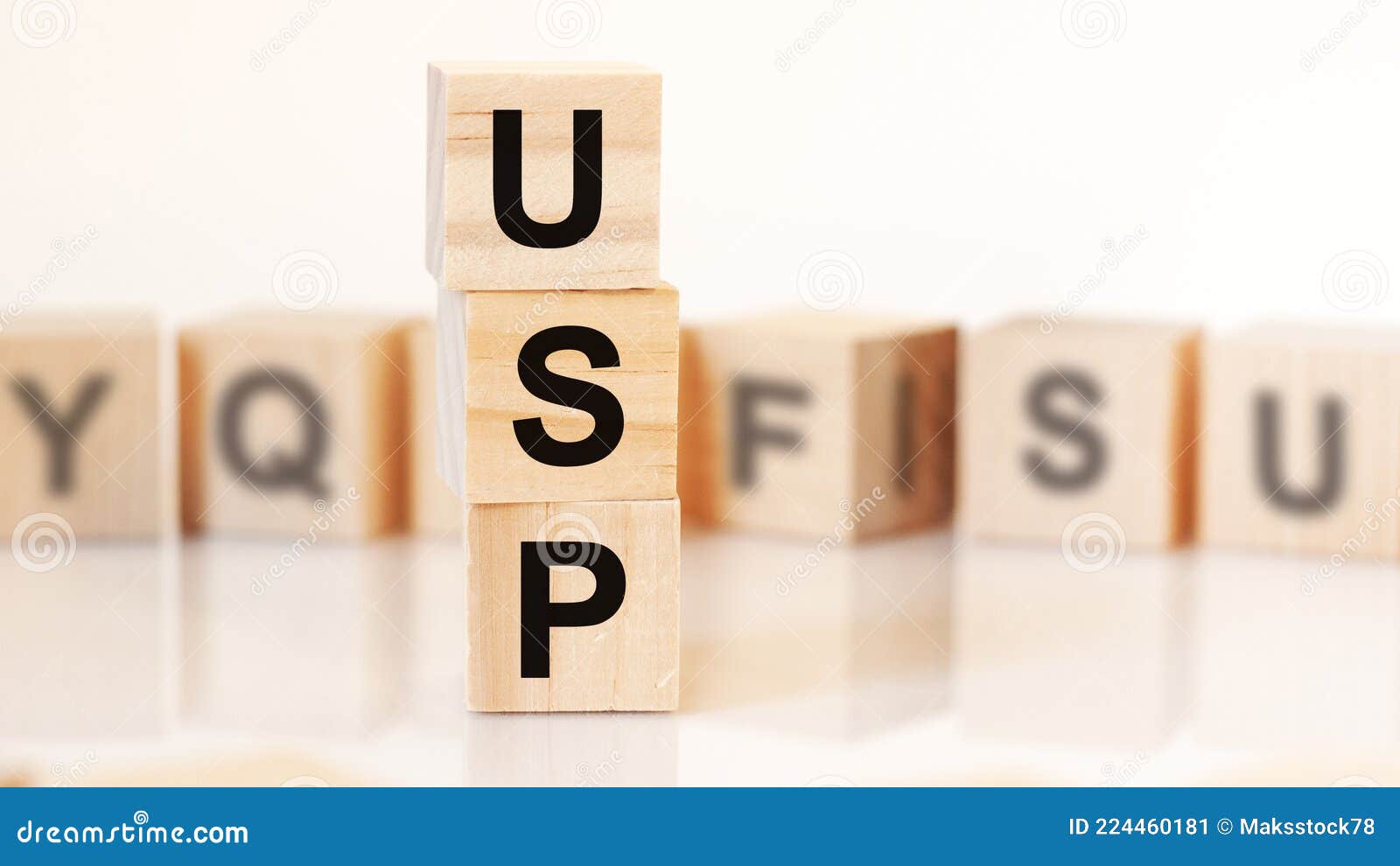 Word USP from Wooden Blocks with Letters, Concept Stock Image - Image ...