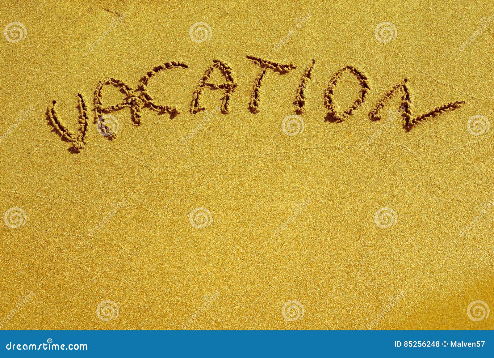 Word Vacation is Written on a Sandy Surface Stock Photo - Image of ...