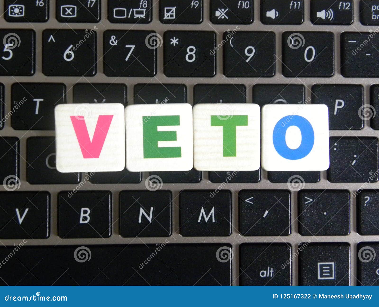 Word Veto on Keyboard Background Stock Photo - Image of black, blocks ...