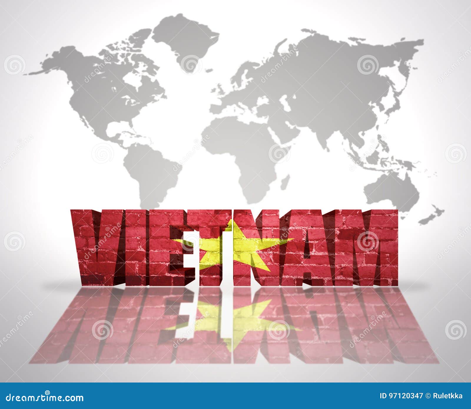 World Map Cut Out In Vietnamese Multi Colored Fabrics Stock Photography ...