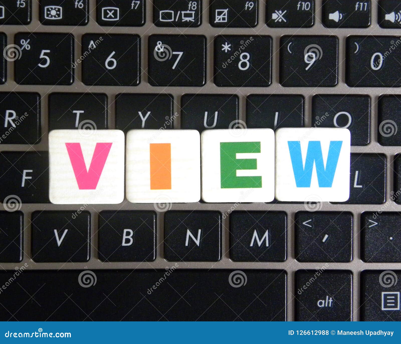 Word View on Keyboard Background Stock Photo - Image of electronics ...