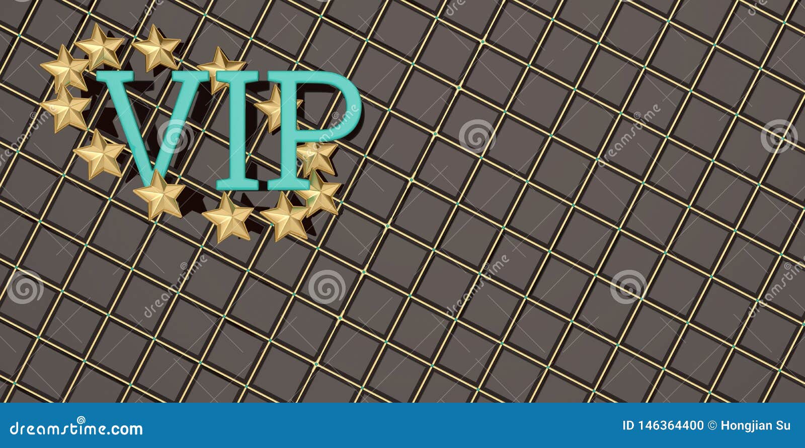 The Word Vip in Gold on a Black Background 3D Illustration Stock ...