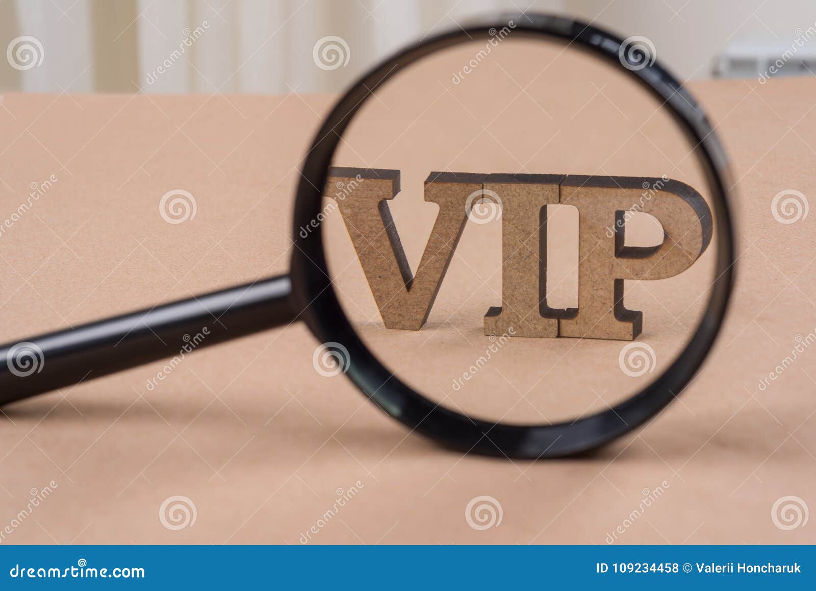 The Word VIP Under a Magnifying Glass. Stock Photo - Image of club ...