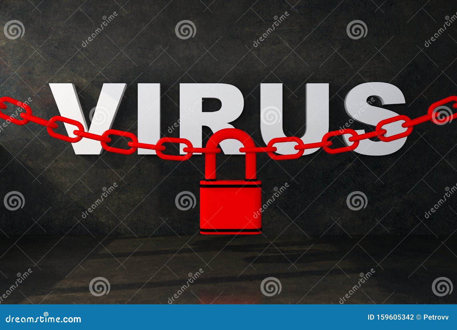 Word Virus from Chain with Lock Stock Illustration - Illustration of ...