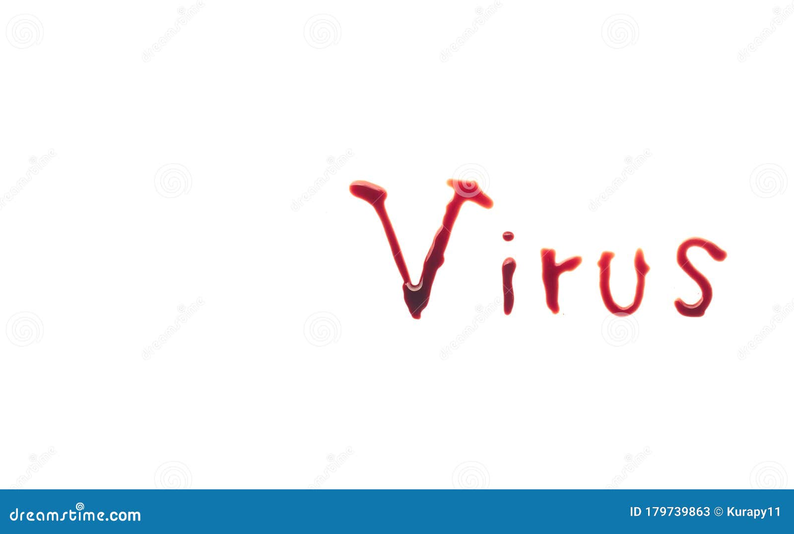 Word `VIRUS` Written with Blood on White Stock Image - Image of ...