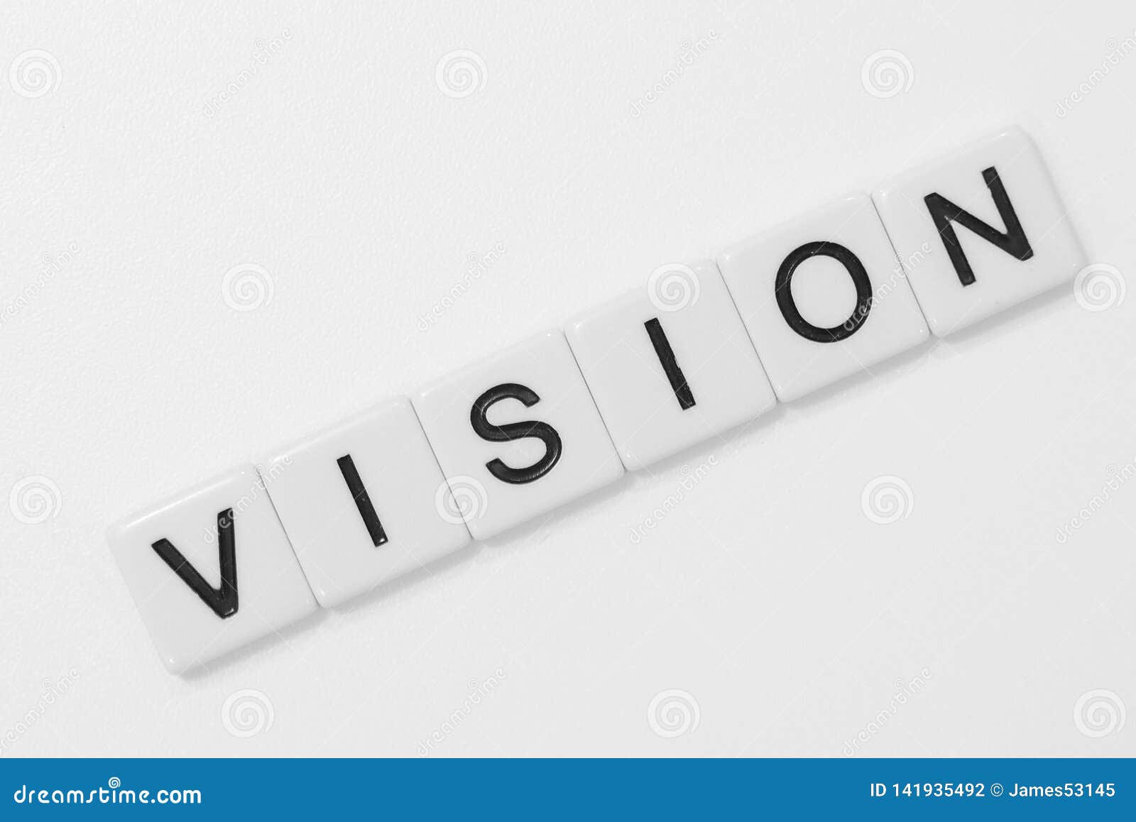 Vision in Black Lettering on White Tiles Stock Photo - Image of sight ...