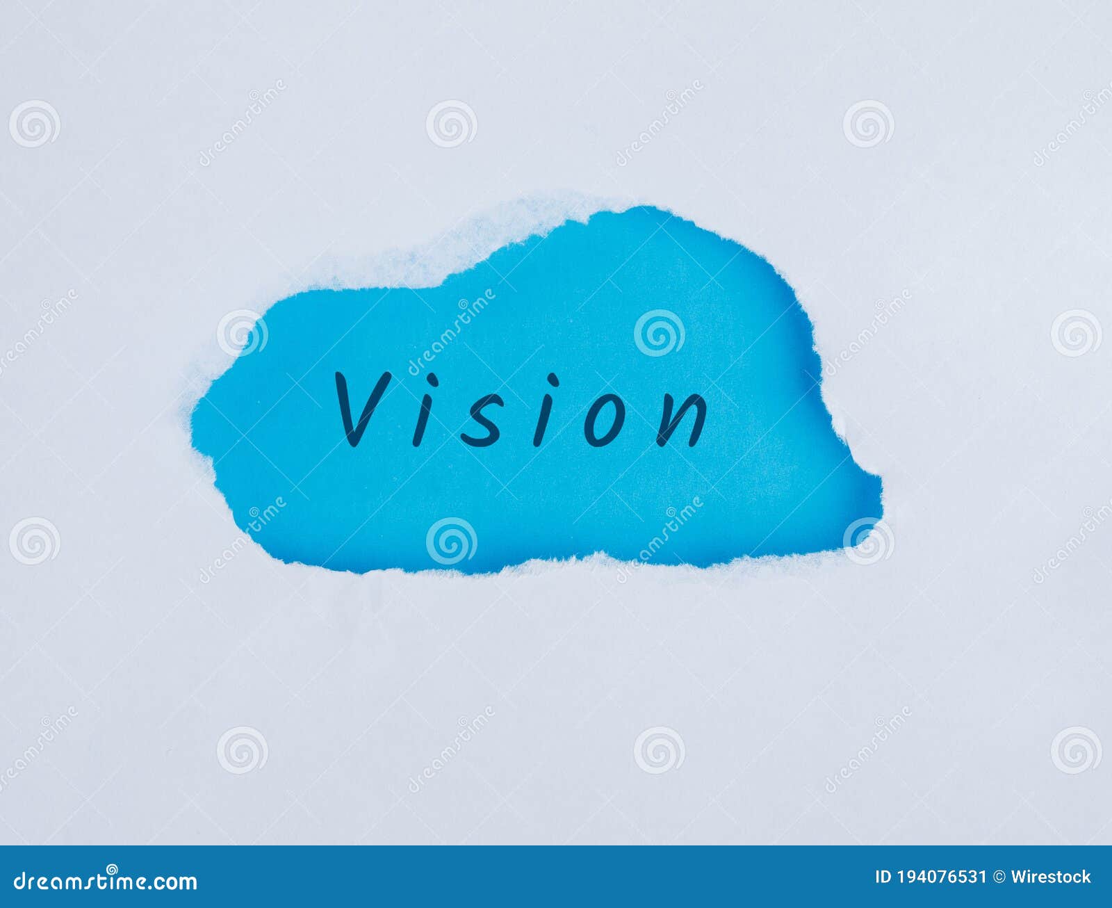 Word Vision on Blue and White Background - Marketing Concept Stock ...