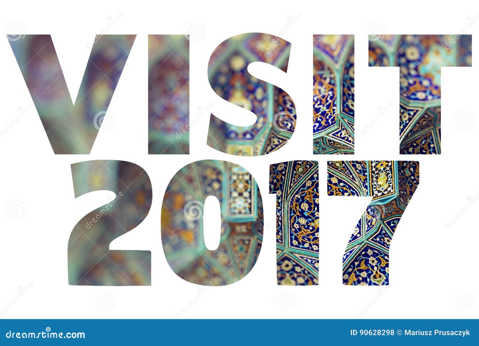 Word Visit 2017 Over Popular Places. Stock Photo - Image of meditating ...