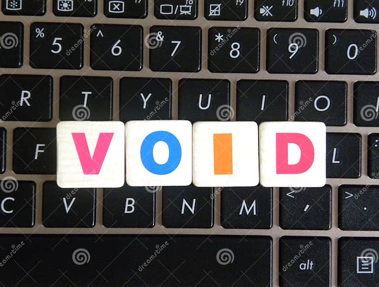 Word Void on Keyboard Background Stock Photo - Image of characters ...