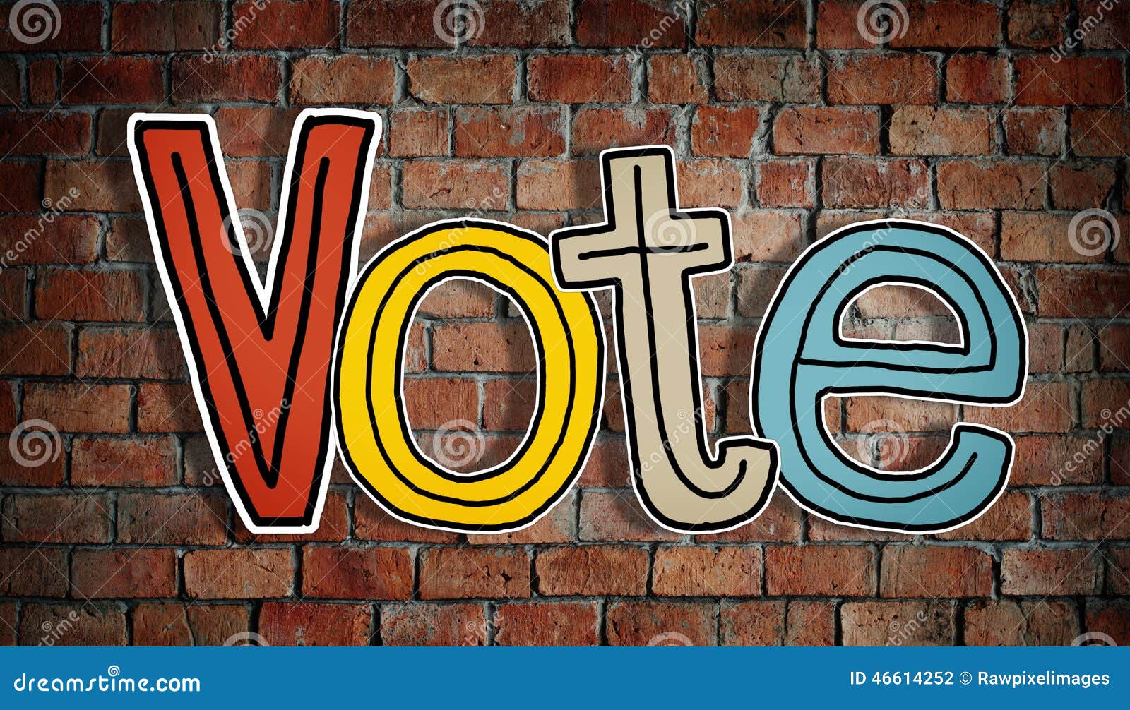 The Word Vote on a Brick Wall Stock Photo - Image of rights, campaign ...