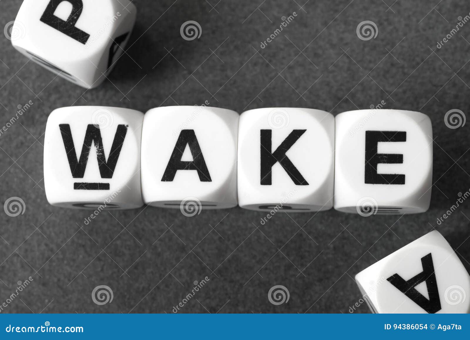 Word Wake On Toy Cubes Stock Photo | CartoonDealer.com #94386054