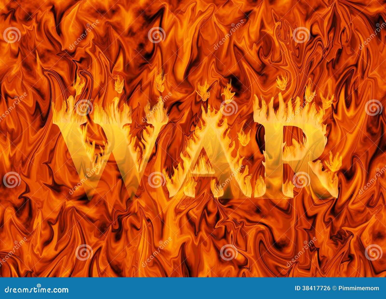 Word War Engulfed in Flames Stock Illustration - Illustration of ...