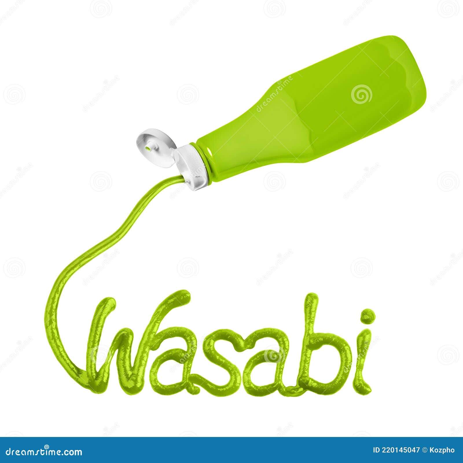 The Word Wasabi is Squeezed Out from the Bottle Stock Image - Image of ...