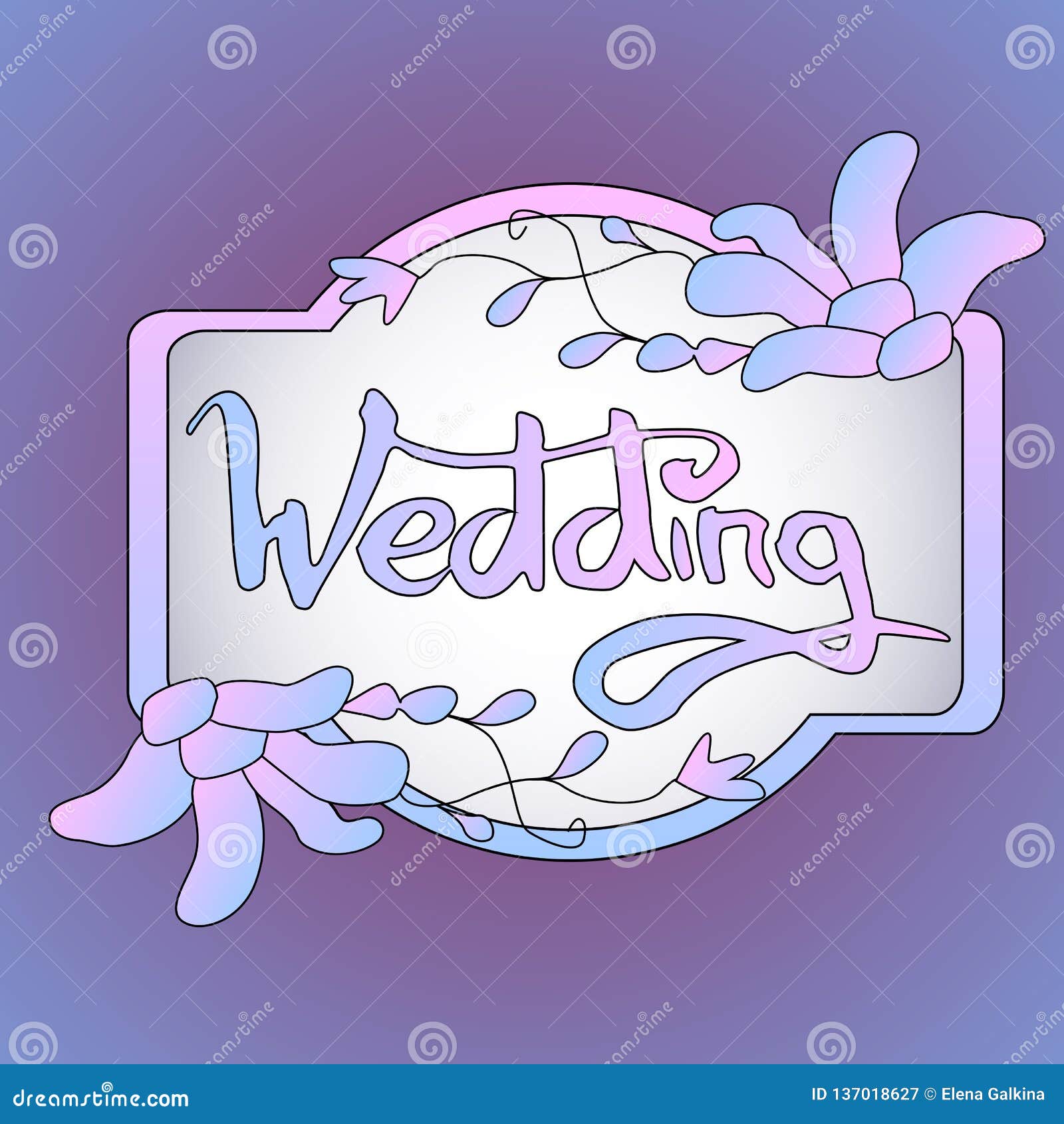 Word Wedding Lettering Vector Illustration | CartoonDealer.com #137018674