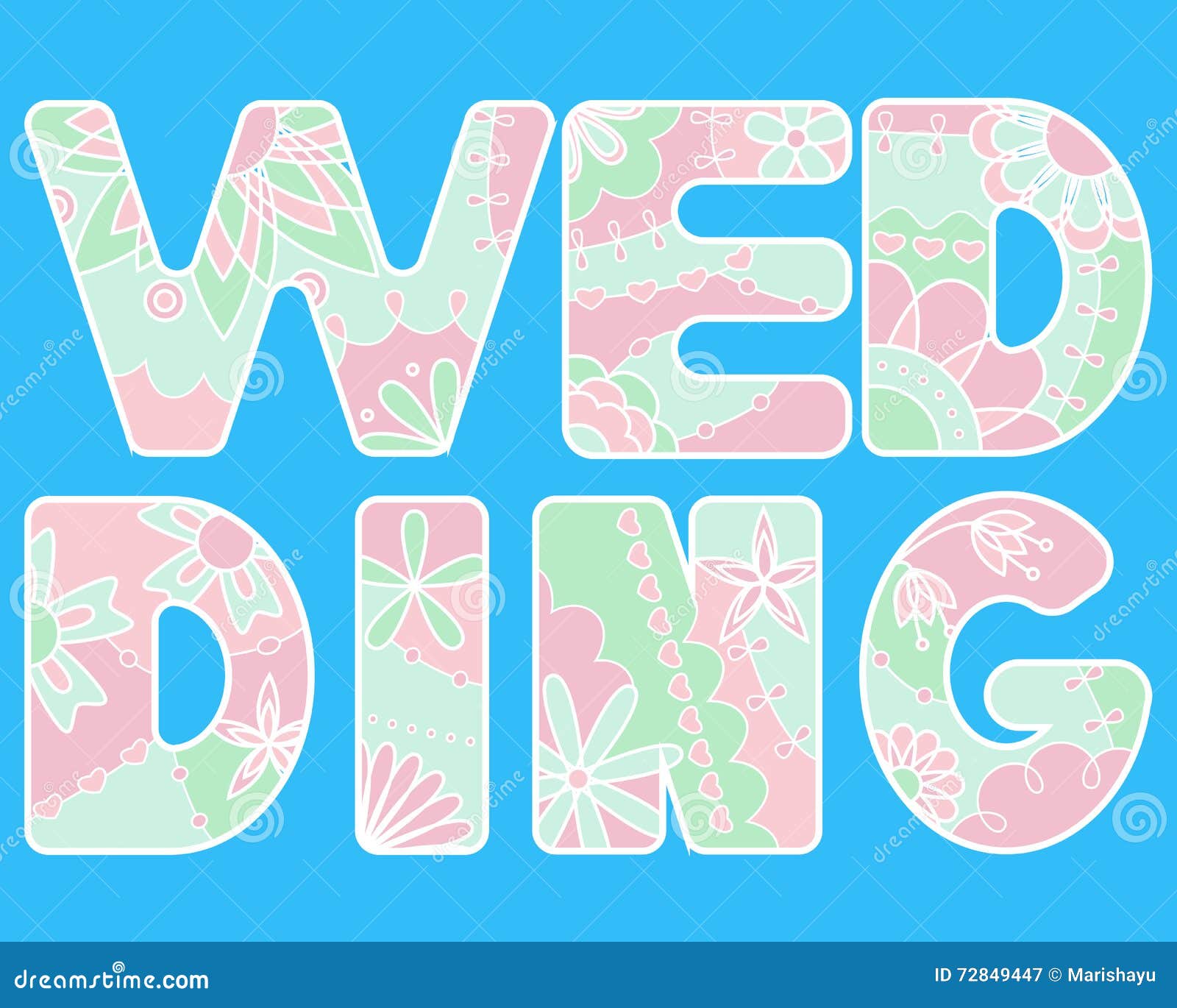 Word Wedding Lettering Vector Illustration | CartoonDealer.com #137018674