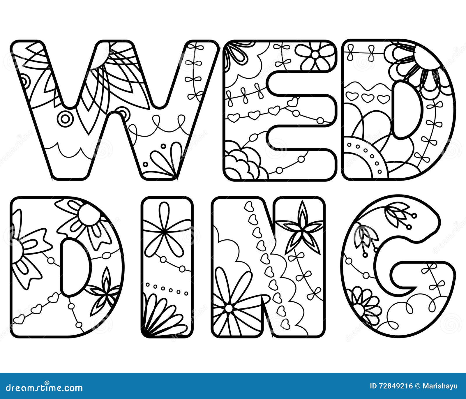 Word Wedding Lettering Vector Illustration | CartoonDealer.com #137018674