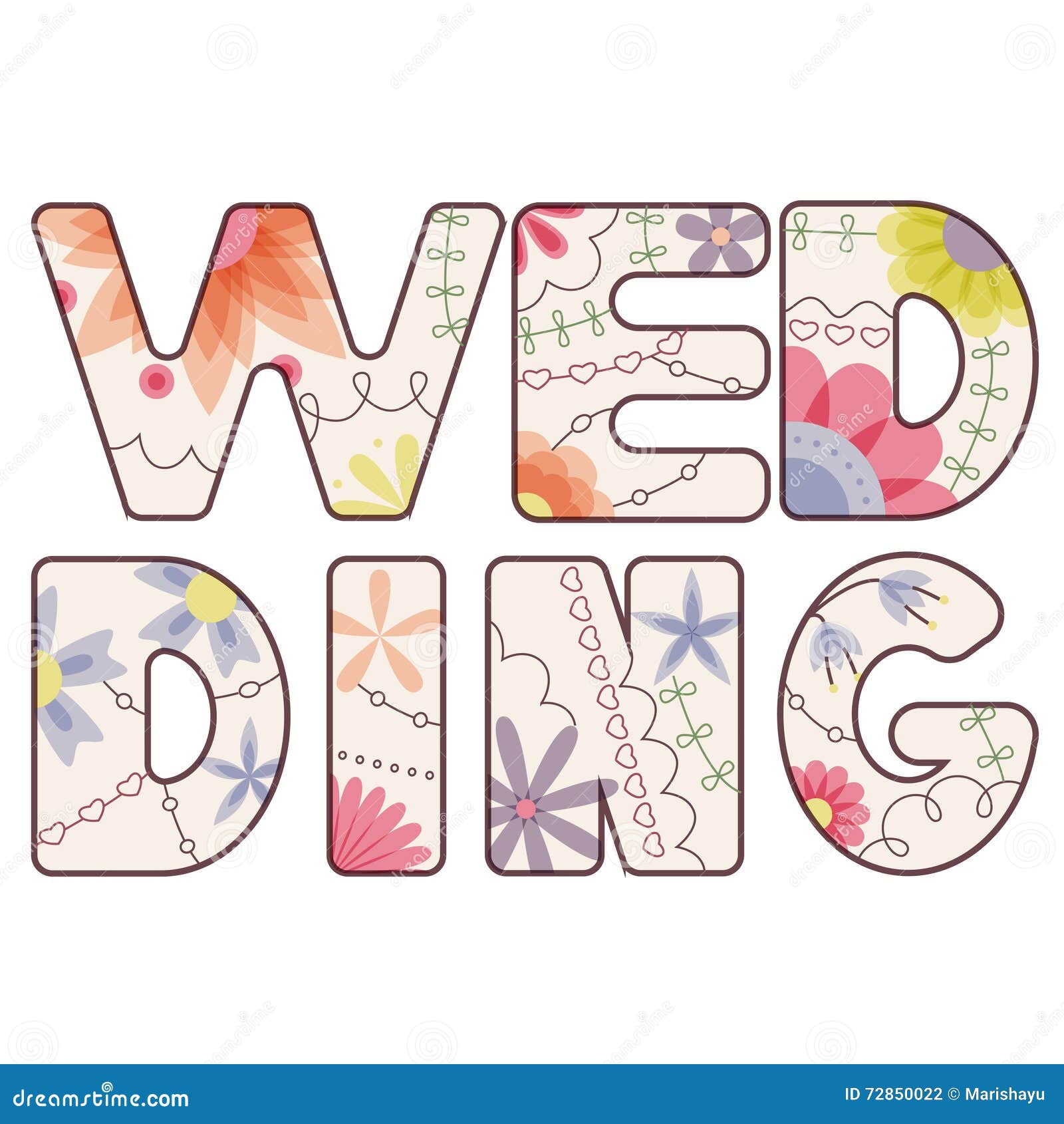 Word Wedding Lettering Vector Illustration | CartoonDealer.com #137018674