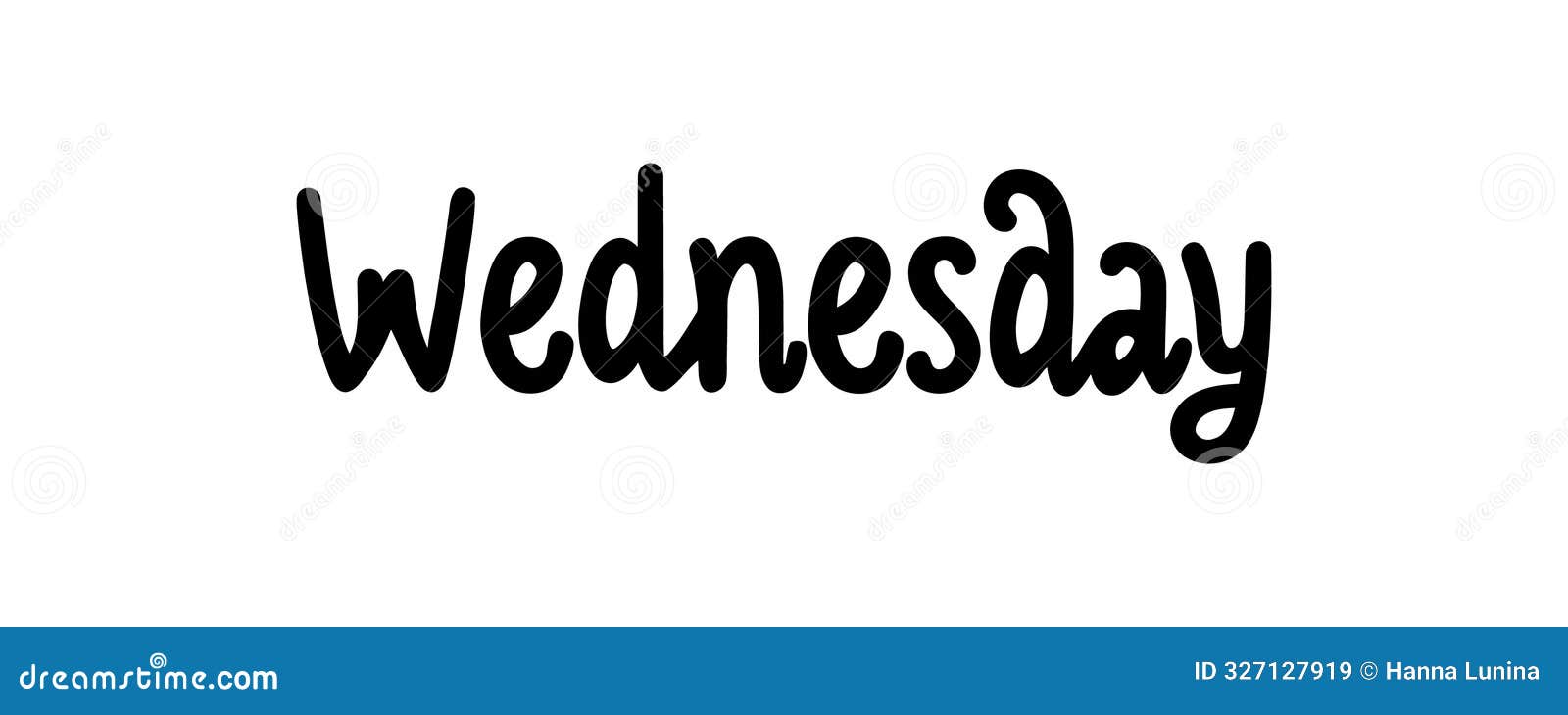 The Word Wednesday in One Line. Calligraphic Text. Vector Illustration ...