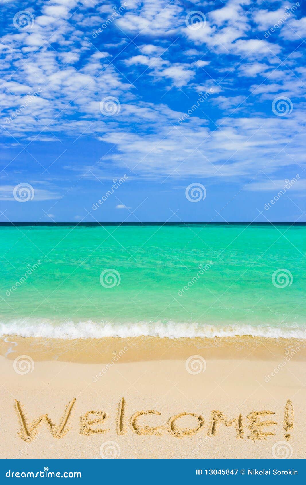 Word Welcome on beach stock image. Image of summer, freedom - 13045847