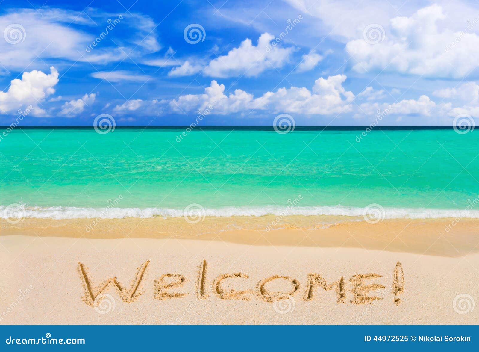 Word Welcome On Beach Royalty-Free Stock Photography | CartoonDealer ...