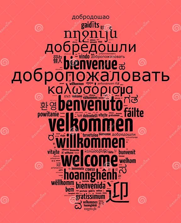 Word Welcome in Different Languages Stock Illustration - Illustration ...