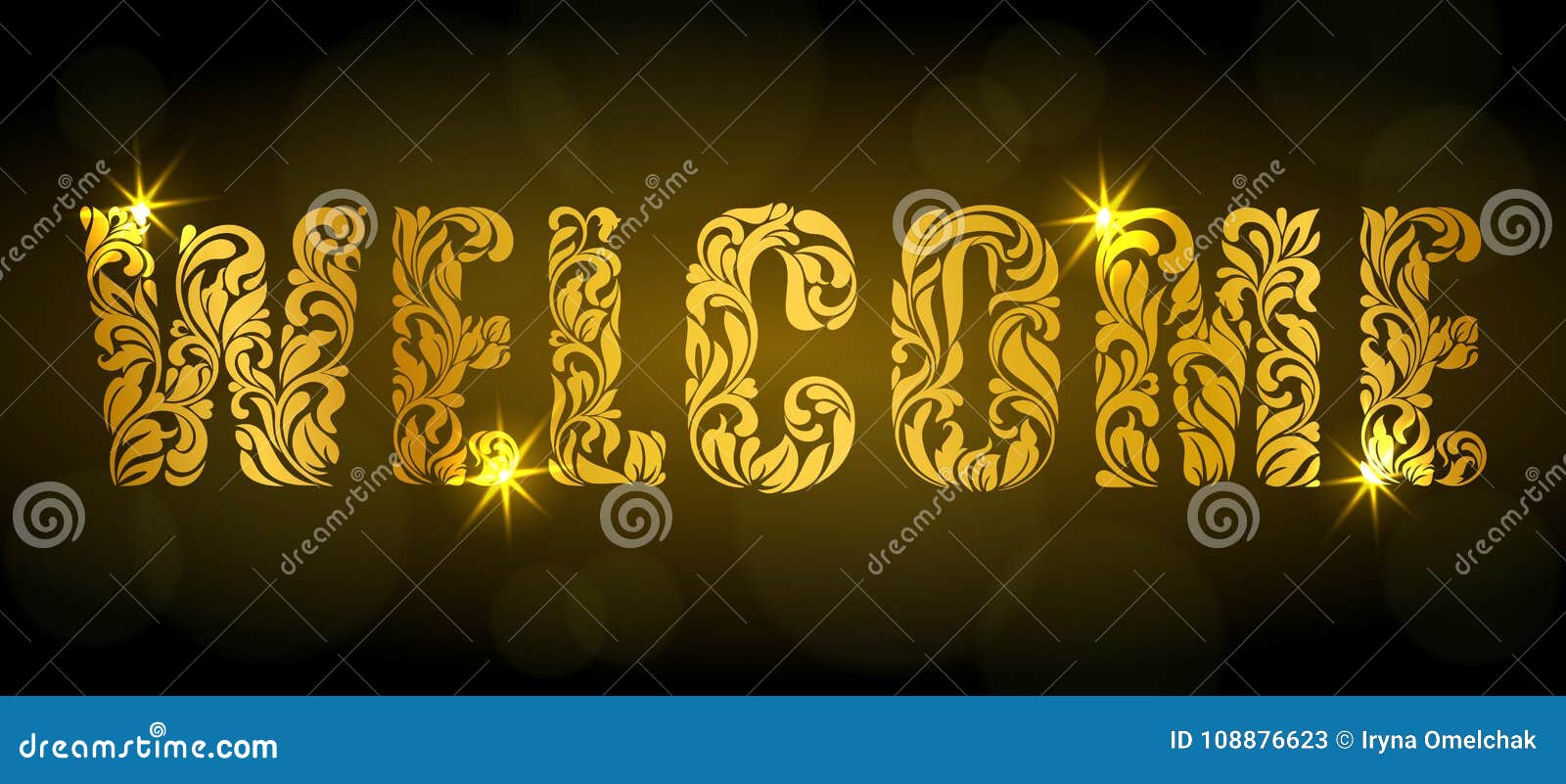 Welcome Golden With Confetti Burst Isolated Vector Illustration ... Welcome Golden With Confetti Burst Isolated Vector Illustration ...
