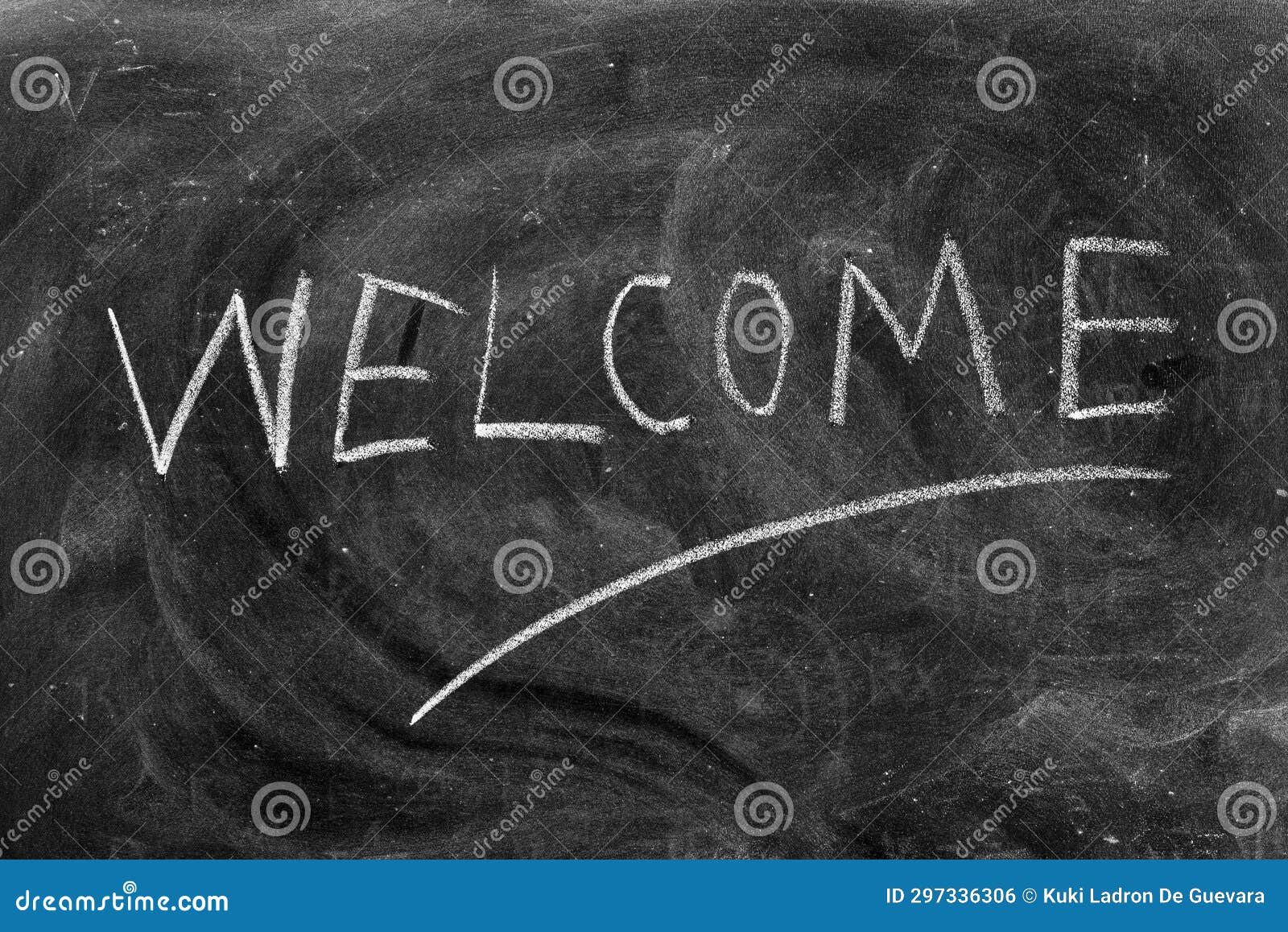 The Word Welcome Handwritten with a Chalk on the Blackboard Stock Photo ...