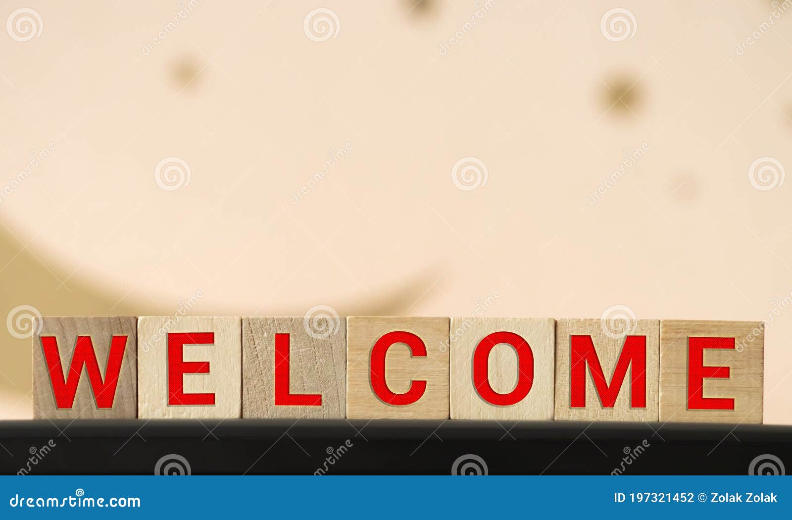 The Word WELCOME Made of Letters on Wooden Blocks Stock Photo - Image ...