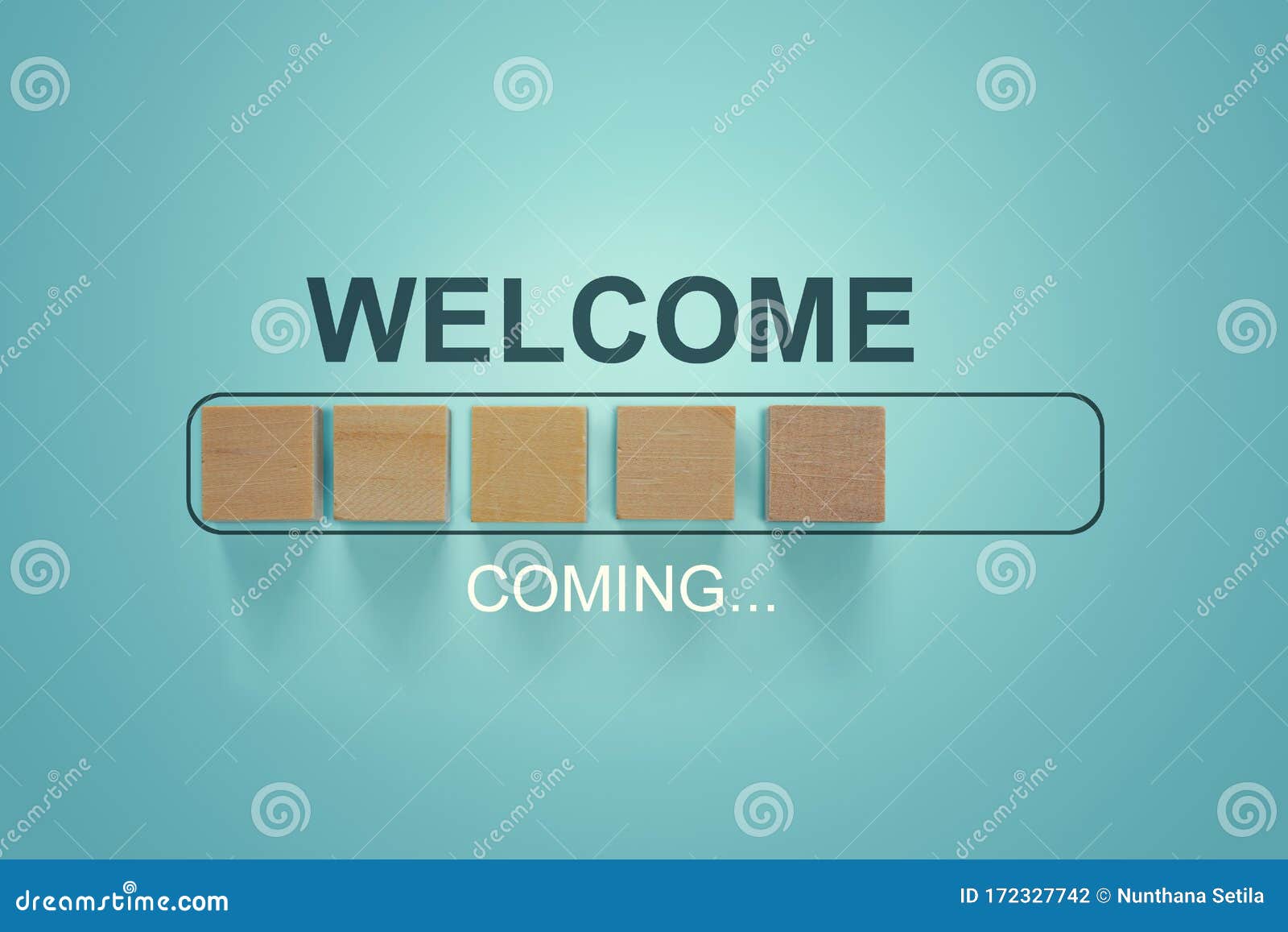 The Word WELCOME with Wooden Blocks in Loading Bar Progress Stock ...