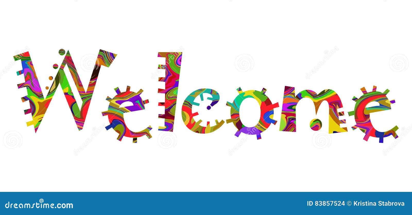 The Word Welcome for Your Design. Vector Banner with Colorful Funny ...