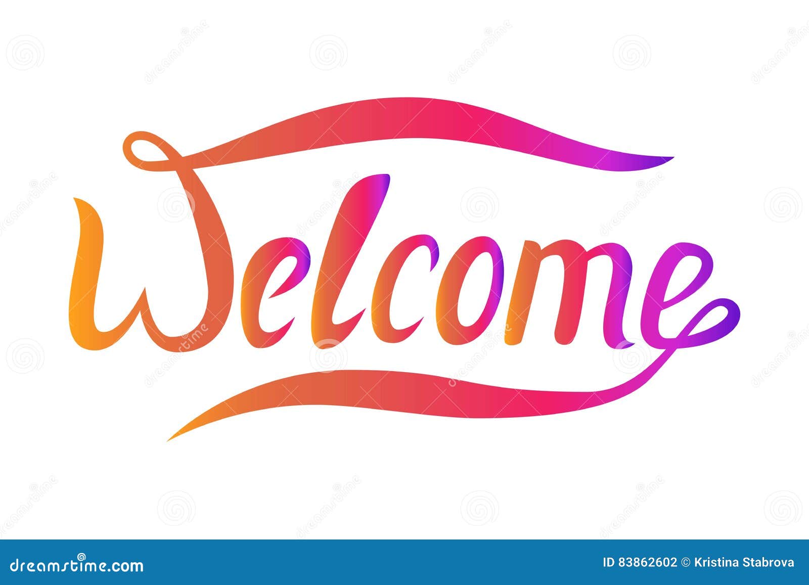 The Word Welcome for Your Design. Vector Banner with Transition Stock ...