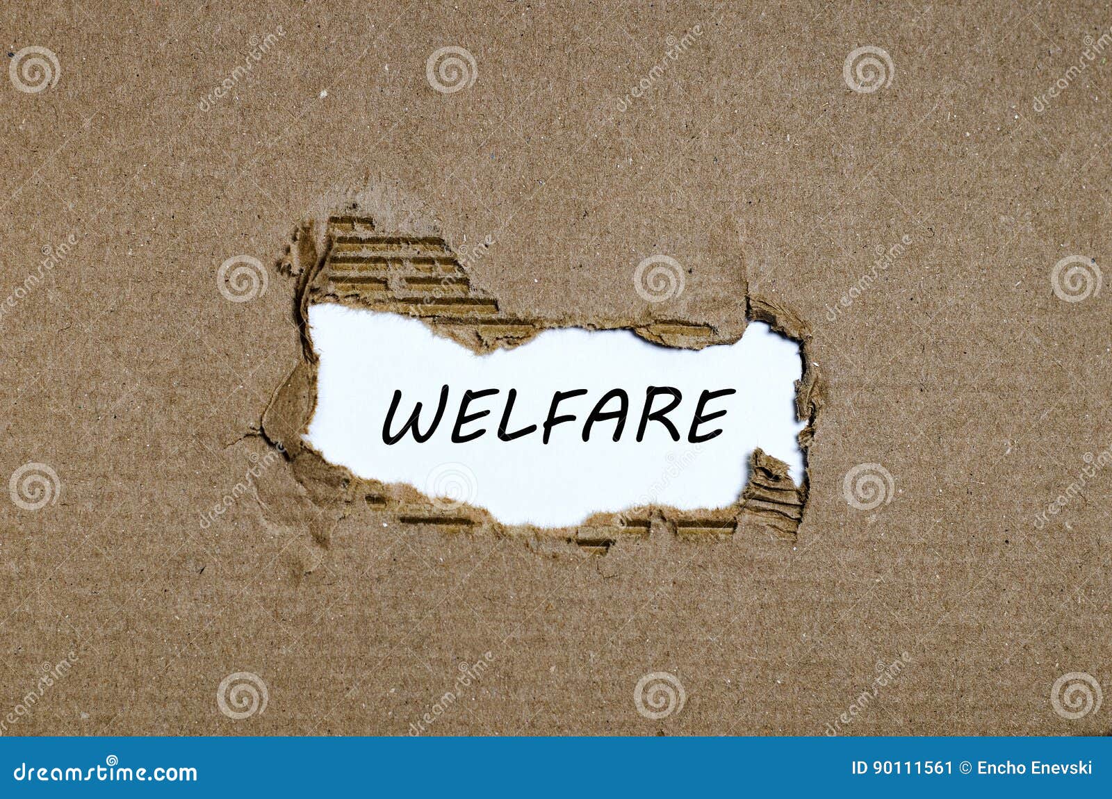 The Word Welfare Appearing Behind Torn Paper Stock Image - Image of ...
